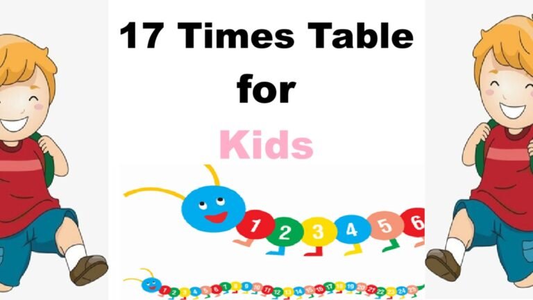 17 Times Table | Learn Multiplication Table Of 17 - 17 Multiplication ...