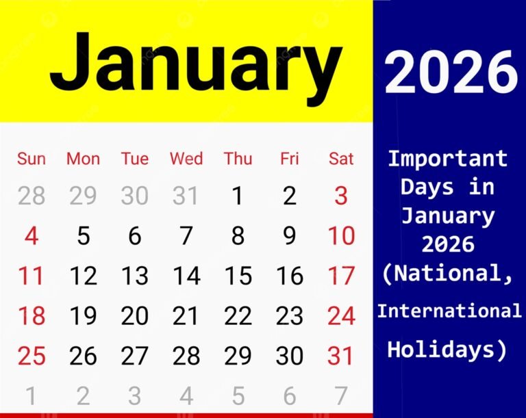 Important Days in January 2026 (National, International Holidays ...
